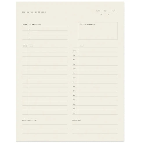 Daily Overview Notepad by Ramona & Ruth – PiPH by Paper Epiphanies