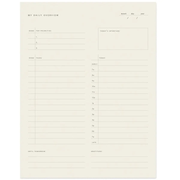 Daily Overview Notepad by Ramona & Ruth – PiPH by Paper Epiphanies